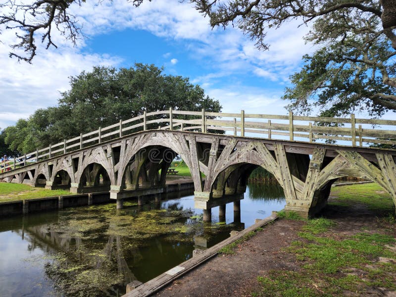 Bridge Over River Surrounded by Trees Stock Image - Image of nature ...