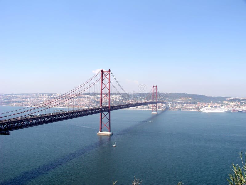 Bridge over river tagus stock image. Image of culture - 3872249