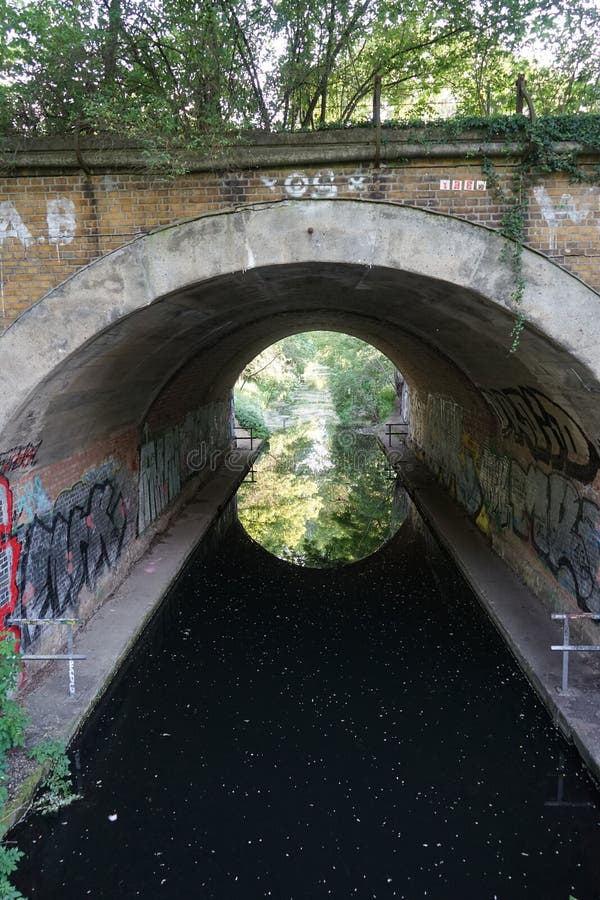 Bridge Over the River Wuhle. Berlin, Germany Stock Photo - Image of ...