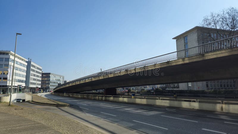 A Bridge Over a Road with a Building Facade in the Background Hanover ...