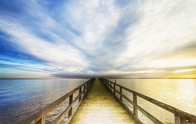 Bridge over the sea stock image. Image of nature, loneliness - 28647547