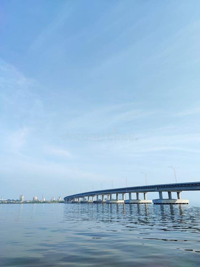 The Bridge Over the Sea is so Alluring Stock Image - Image of horizon ...