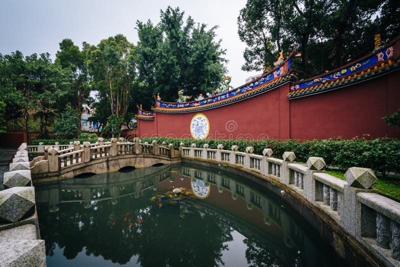 Bridge Over a Small Pond at a Park in the Datong District Stock Image ...
