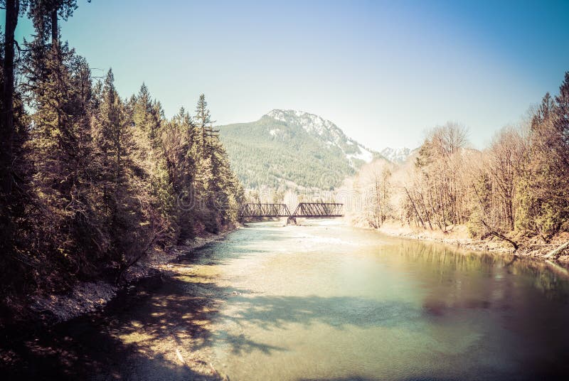A Bridge Over the South Fork Skykomish River in Washing State Stock ...