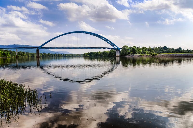 Bridge Over Tennessee River in Rural Tennessee Stock Image - Image of ...