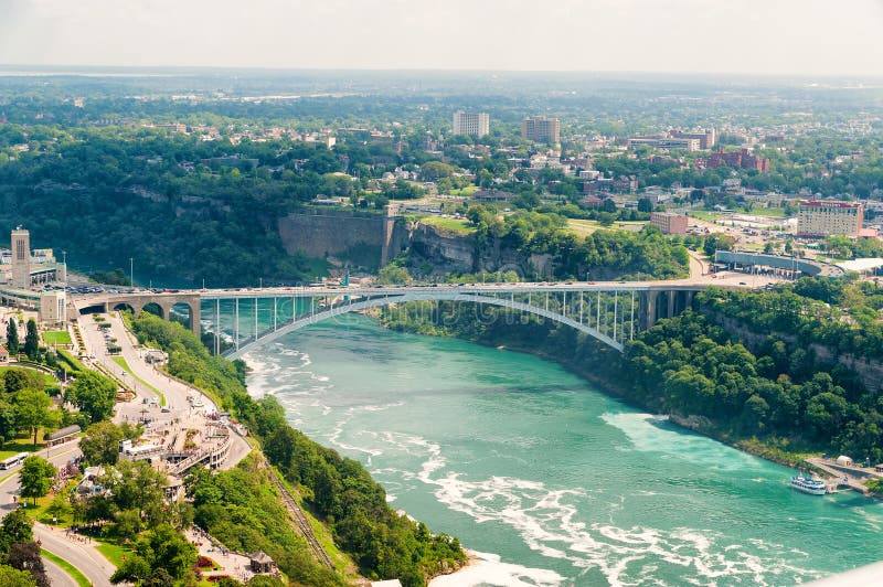 Bridge Over US Canada Border Stock Image - Image of bridge, aerial ...