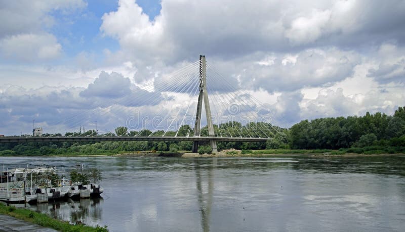 Bridge Over the Vistula River in Warsaw Stock Image - Image of coast ...