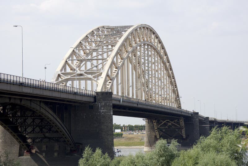 Bridge Over River Waal In Nijmegen Stock Photo - Image of bridge, dawn ...