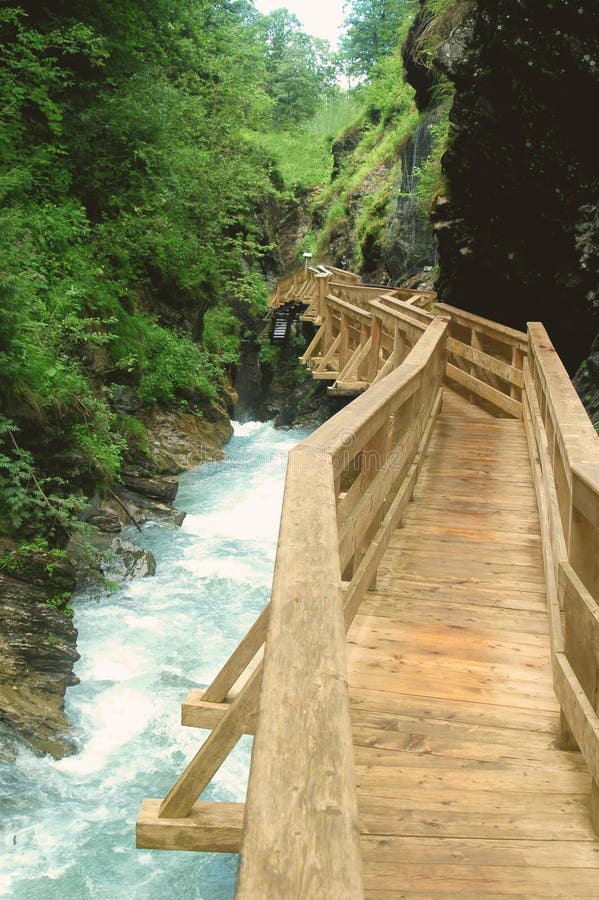 Bridge Over Water in Gorge in Austria Stock Image - Image of outdoor ...