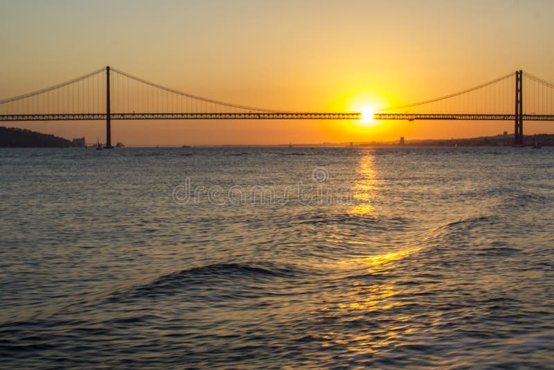 Bridge Over Water at Sunset Stock Image - Image of cityscape, beautiful ...