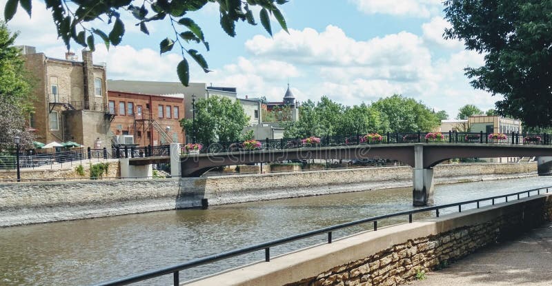 Bridge Over Water Town Scape Stock Photo - Image of bridge, scape: 96588468