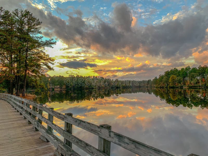 Bridge Over Water with Trees Amd Lake Stock Photo - Image of reflection ...