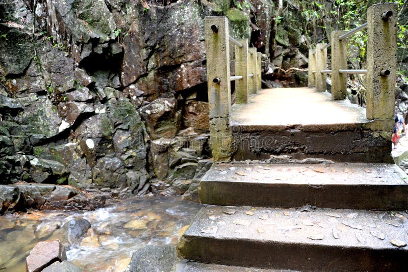 Bridge over the waterfall stock photo. Image of landmarks - 102604096