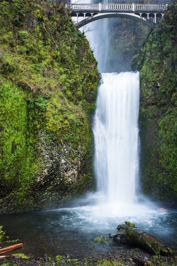 Bridge Over Waterfall stock image. Image of peaceful - 281712533