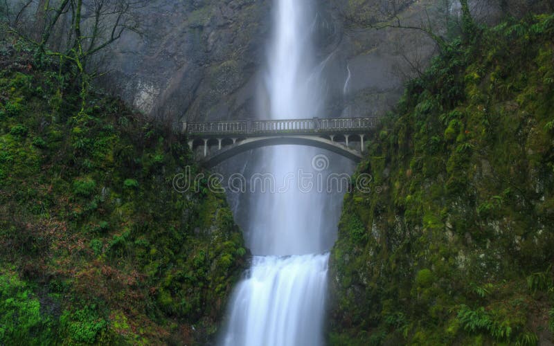 Bridge over the waterfall. stock image. Image of corner - 133288639