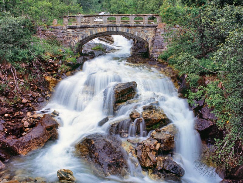 Bridge over waterfalls stock photo. Image of outdoors - 3772014