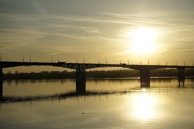 Bridge Over a Wide River Close-up Stock Image - Image of perm, blue ...