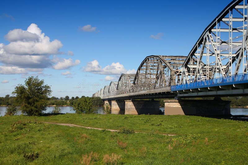 Bridge Over Wisla in Poland Stock Photo - Image of transport, metal ...