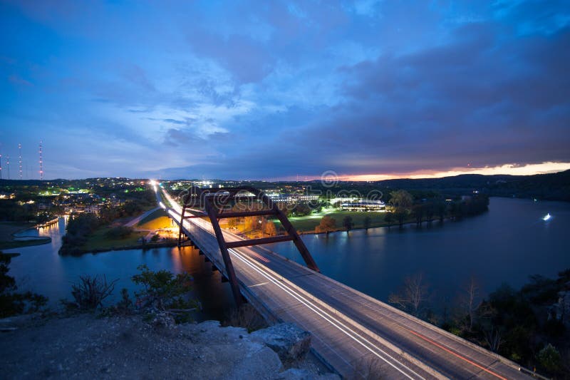 Bridge overlook at sunset. stock photo. Image of evening - 54868074