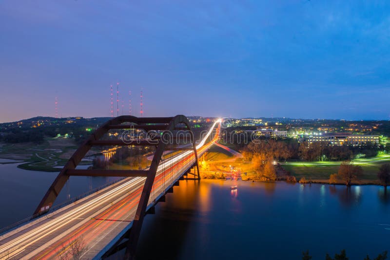 Bridge overlook at sunset. stock image. Image of overlook - 54868133