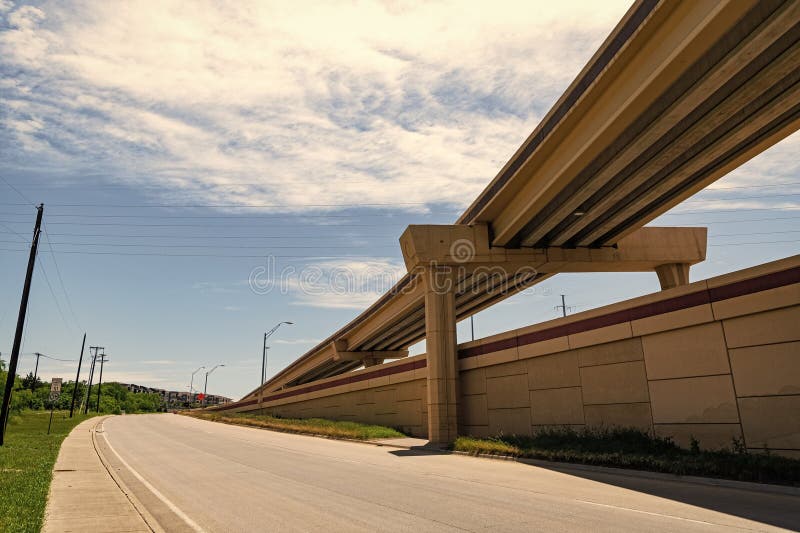 Bridge Overpass on Highway. Structural Overpass in Perspective ...