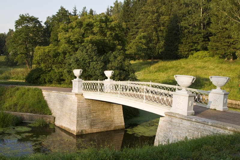 Bridge in park stock photo. Image of tree, architecture - 8886822
