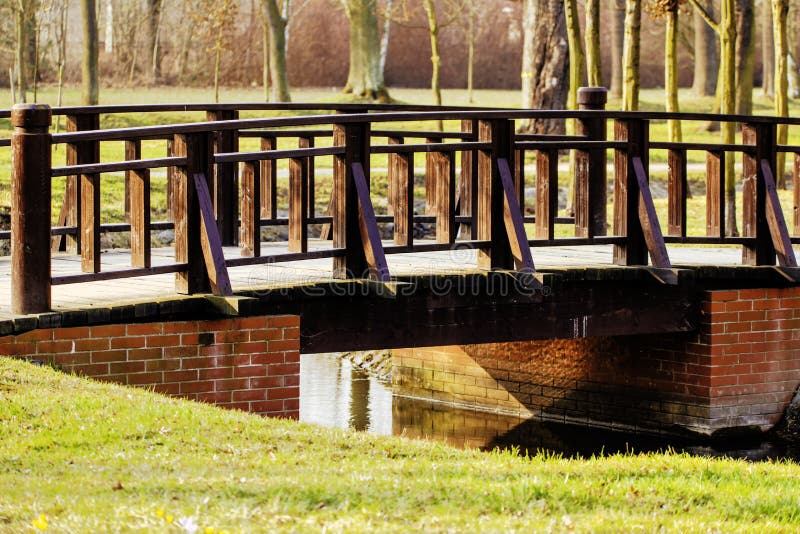 Bridge in the park stock photo. Image of serene, forest - 52206904