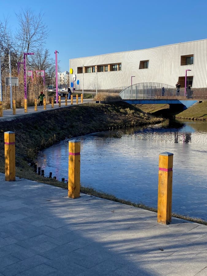 Bridge in the Park in Spring Stock Image - Image of boardwalk ...