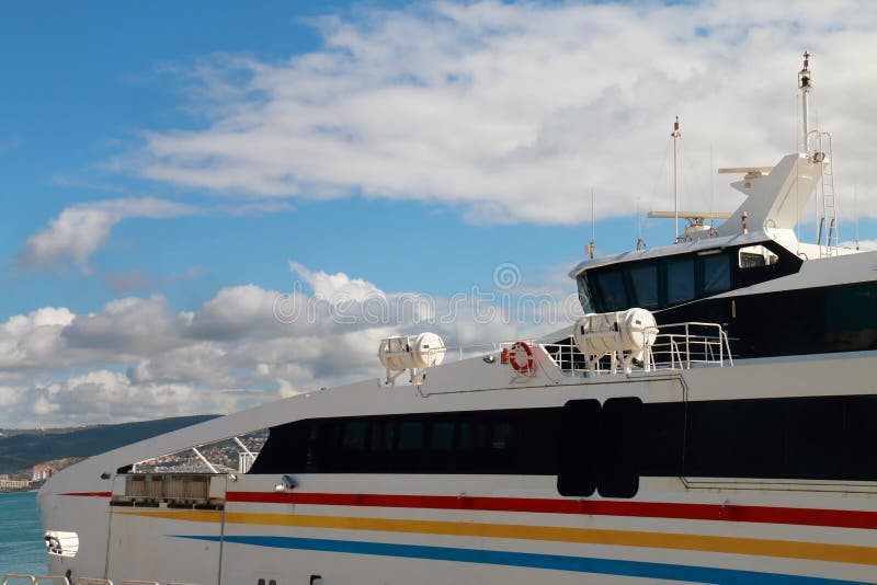 Boat control bridge stock photo. Image of landscape - 111773904