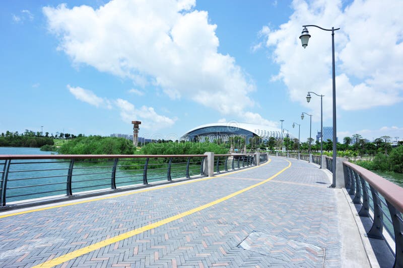 Bridge Pavement at Seashore Stock Photo - Image of palm, bridge: 24815204