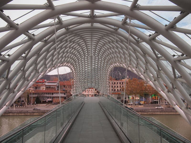 Bridge of Peace (Tbilisi, Georgia) Editorial Stock Image - Image of ...