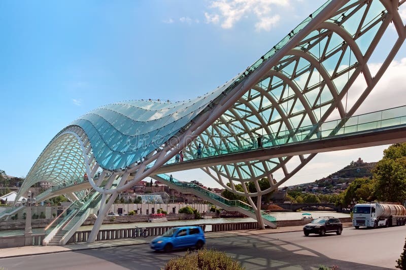 The Bridge of Peace in Tbilisi Georgia Editorial Photography - Image of ...