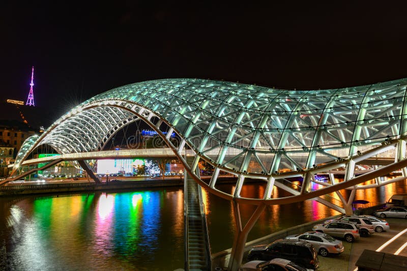 Bridge of Peace - Tbilisi, Georgia Editorial Image - Image of bridge ...