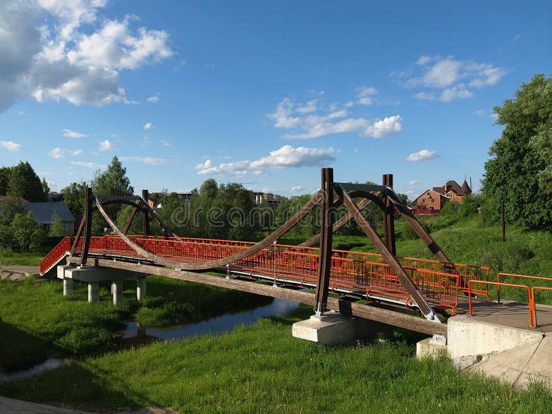 Bridge for pedestrians stock photo. Image of bush, stream - 58403930