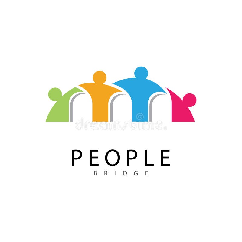 Bridge People Logo Icon Vector Illustration Stock Vector - Illustration ...