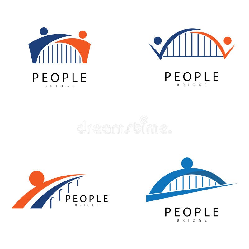 Bridge People Logo Icon Vector Illustration Stock Vector - Illustration ...