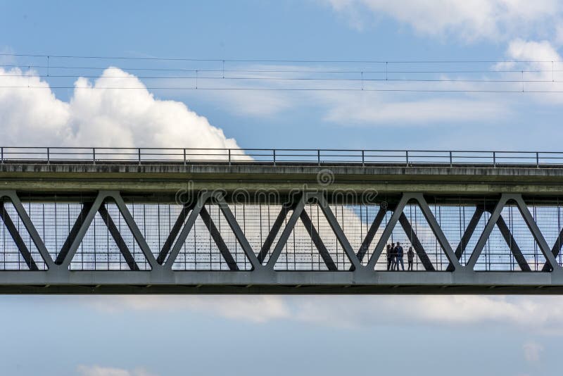Bridge with people stock image. Image of cloud, vision - 42325793