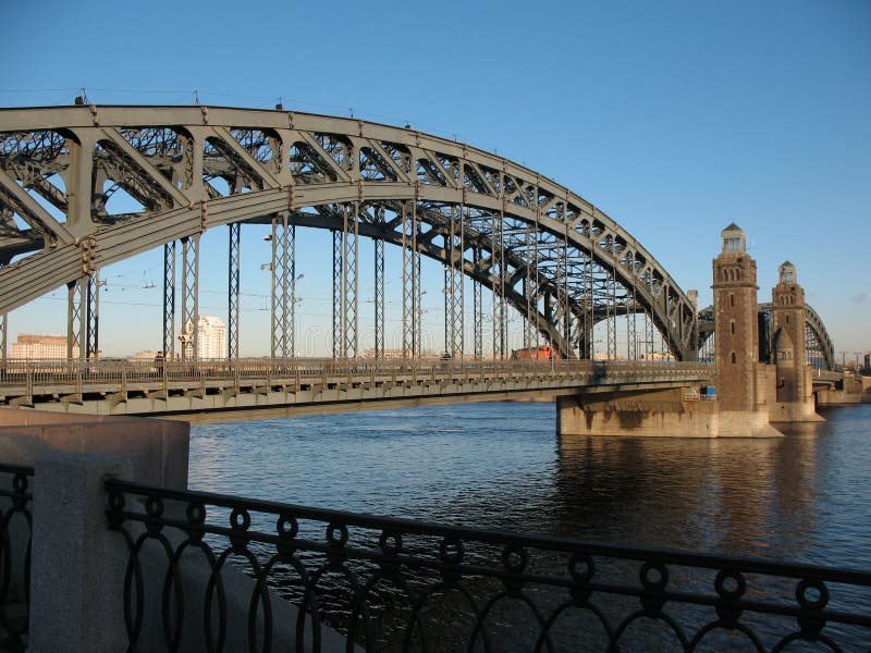 Bridge Peter the Great. stock image. Image of center - 13523247
