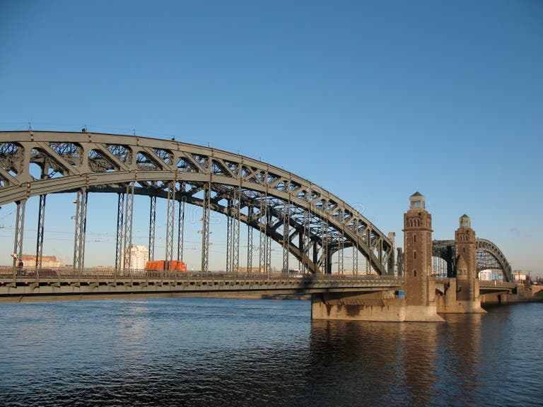 Bridge Peter the Great. stock photo. Image of angle, lighthouse - 13523266
