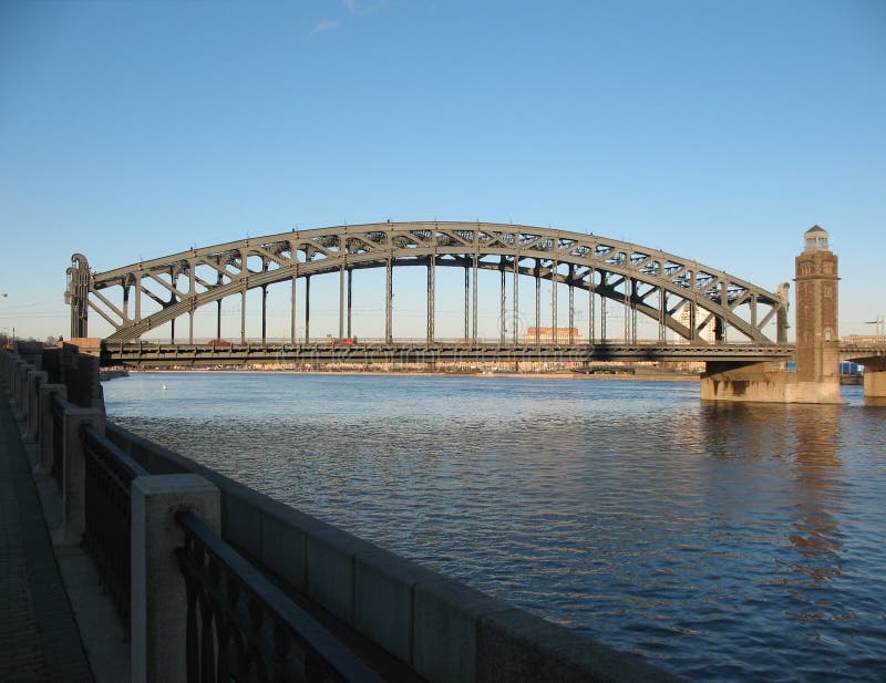 Bridge Peter the Great. stock image. Image of small, bolsheokhtinsky ...