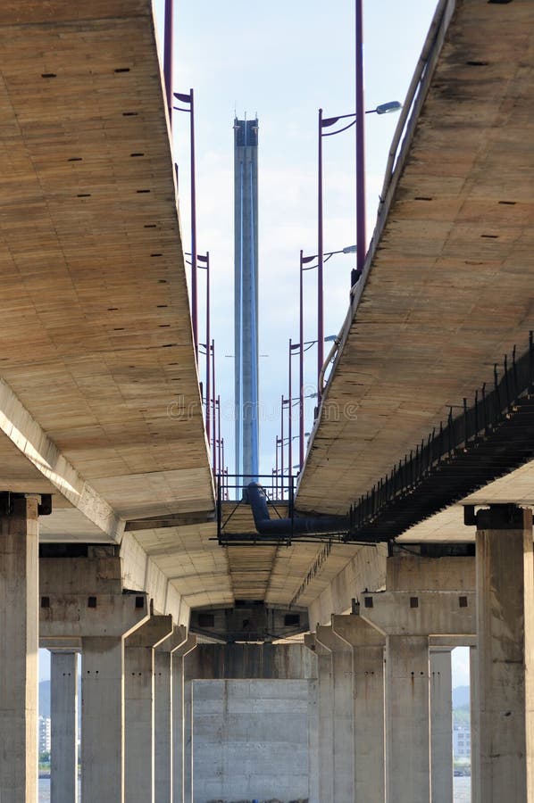 Bridge pier stock image. Image of cable, road, street - 15604763