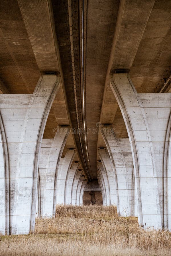 Bridge Pier of a German Highway Stock Image - Image of reflection ...