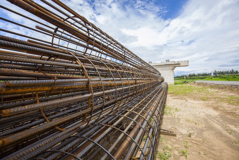 Bridge Pier is Under Construction Stock Photo - Image of road, traffic ...