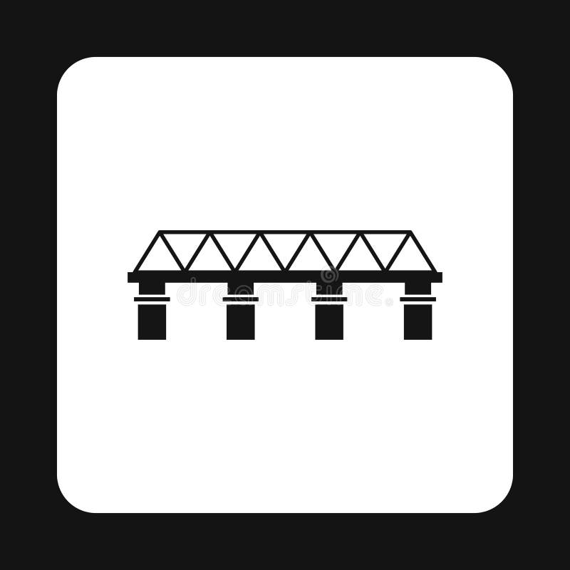 Bridge with Pillars Icon, Simple Style Stock Vector - Illustration of ...