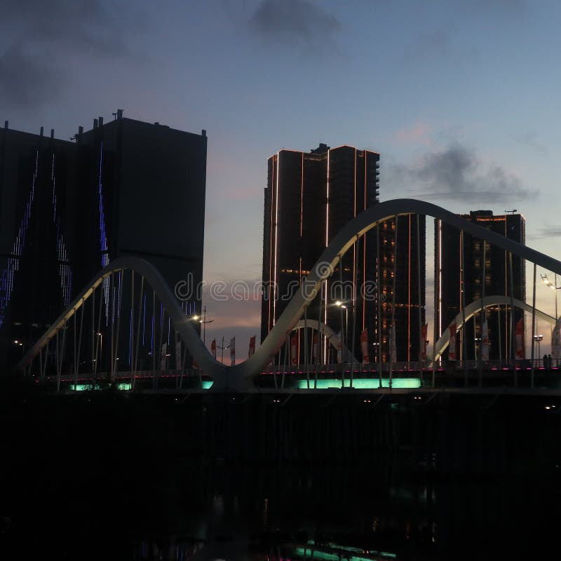Bridge stock photo. Image of landmark, evening, darkness - 210413906