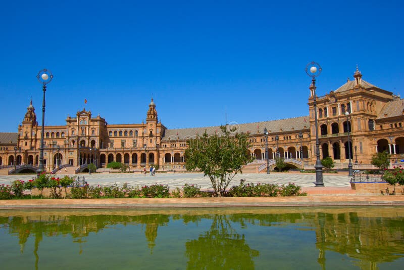 Bridge of Plaza De Espa?a, Seville, Spain Stock Photo - Image of ...