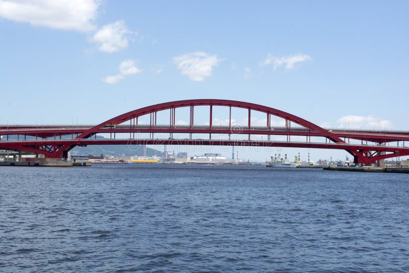 Bridge in Port Area of Kobe, Japan Stock Photo - Image of city, long ...