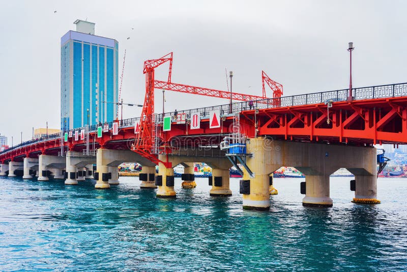 Bridge at port in Busan stock photo. Image of bridge - 111849940