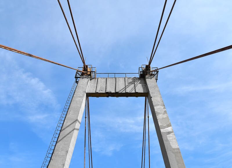 Rusty Cable of Bridge Pylon Stock Image - Image of peeled, architecture ...