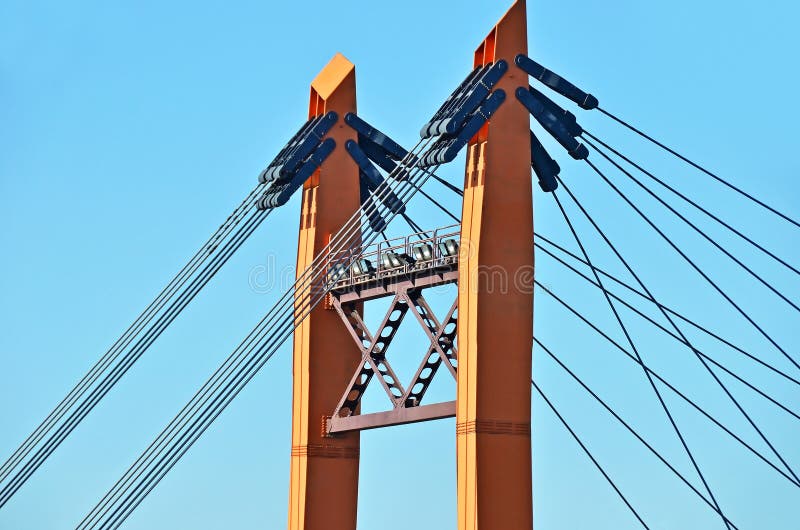 Rusty Cable of Bridge Pylon Stock Image - Image of peeled, architecture ...